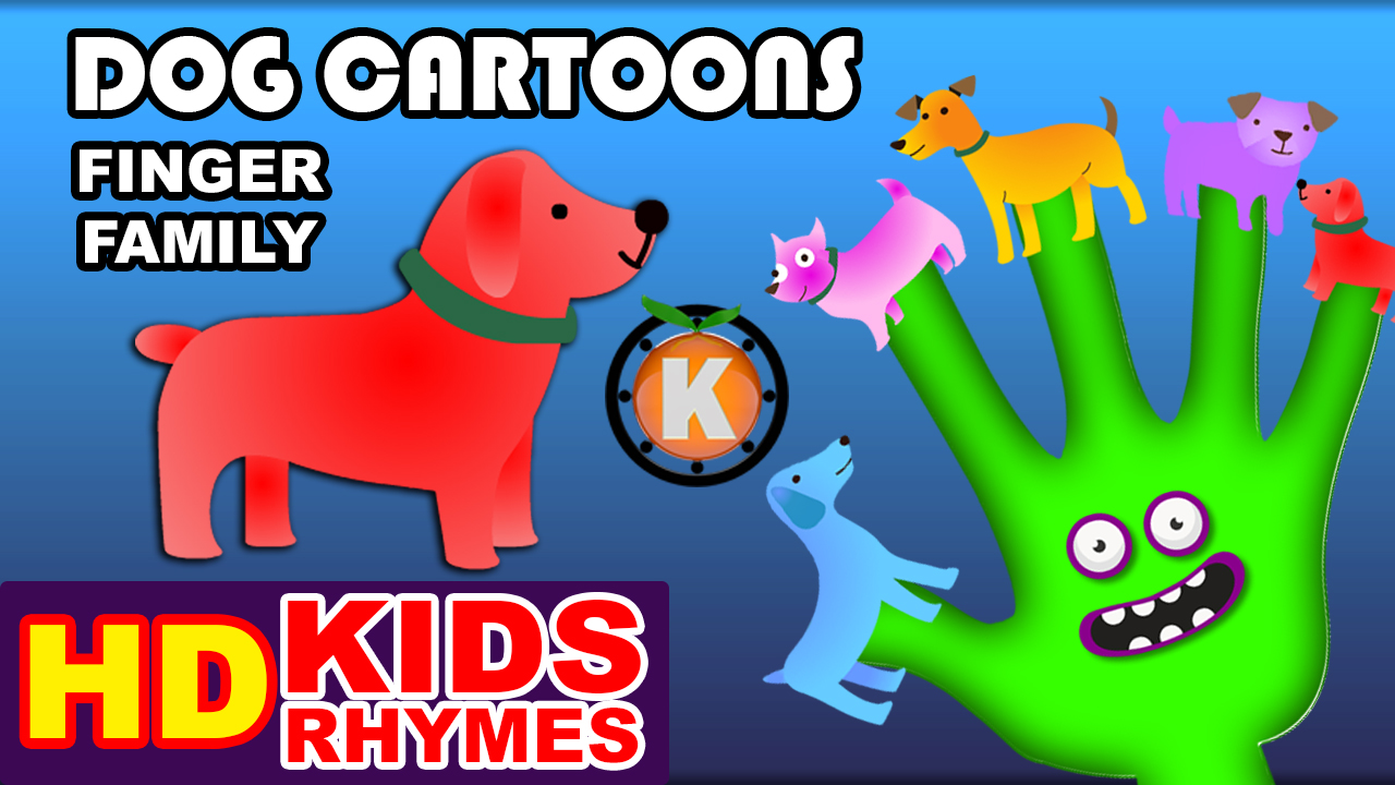 Orange Kids Rhymes: Dog Cartoons Funny Finger Family Children Nursery ...