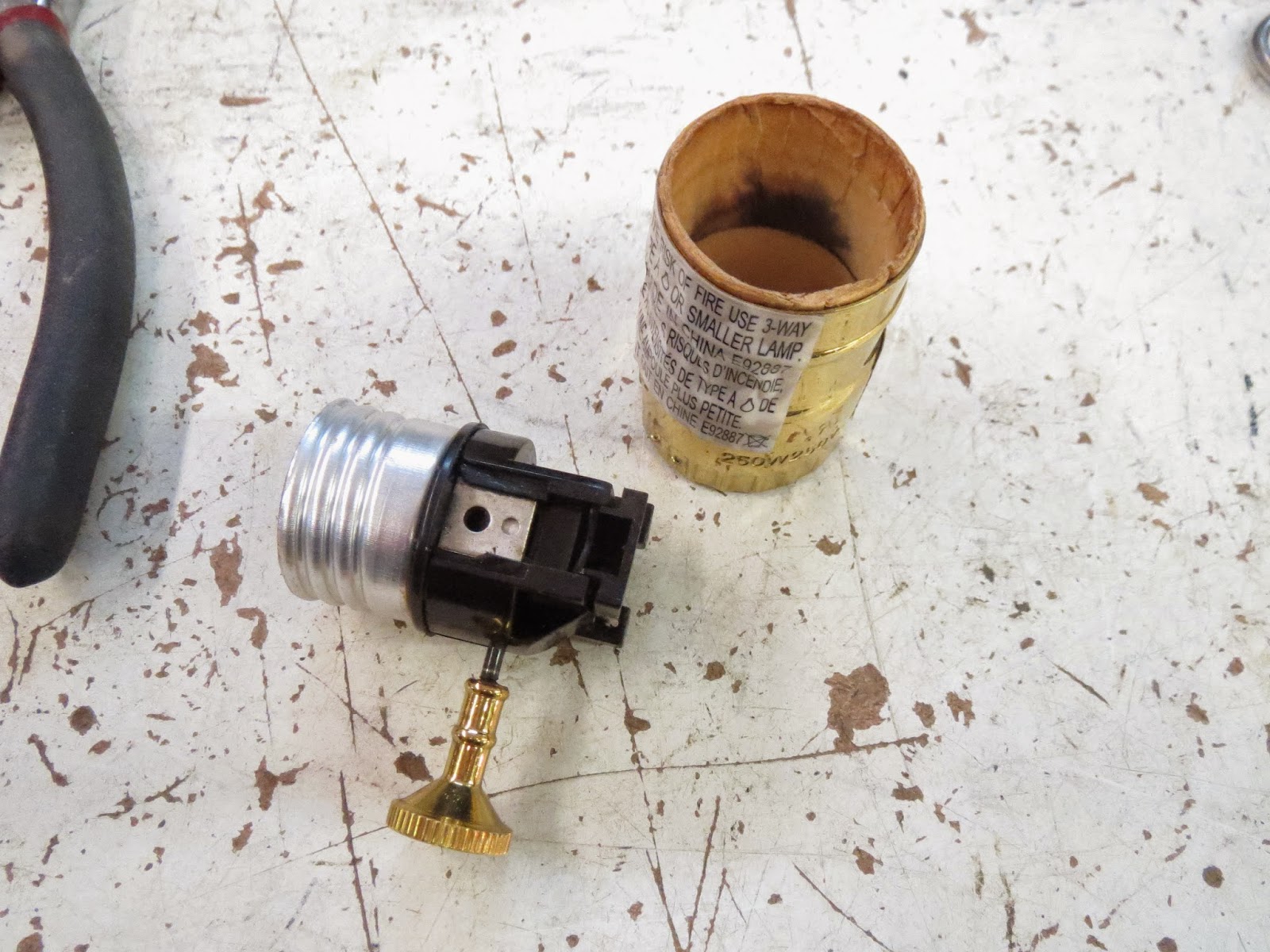 Lamp Parts and Repair | Lamp Doctor: Brass Table Lamp with Burnt Socket ...