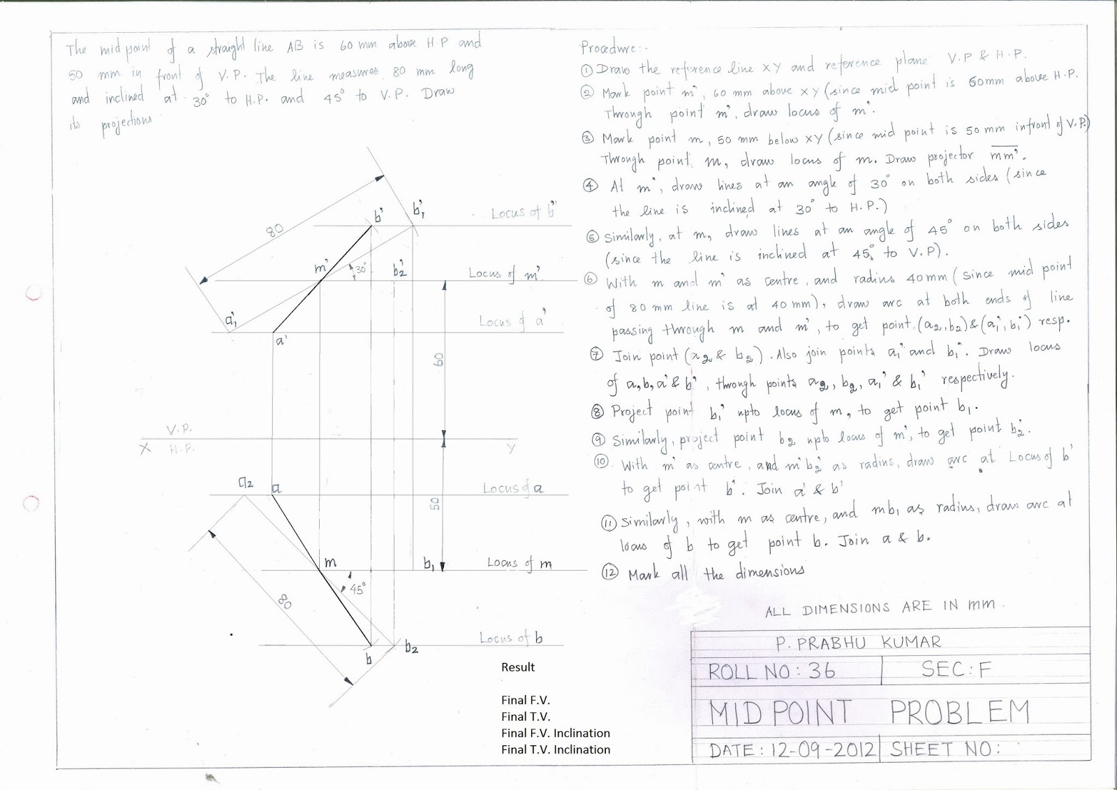 engineering graphics for engineers: projection of lines - inclined to ...