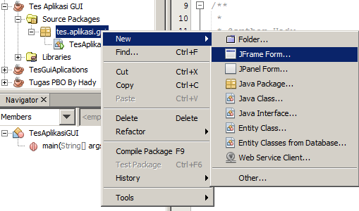 Memulai Membuat Program Gui Dengan Jframe