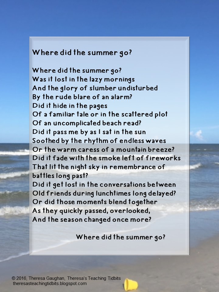 Theresa's Teaching Tidbits: Where Did The Summer Go?