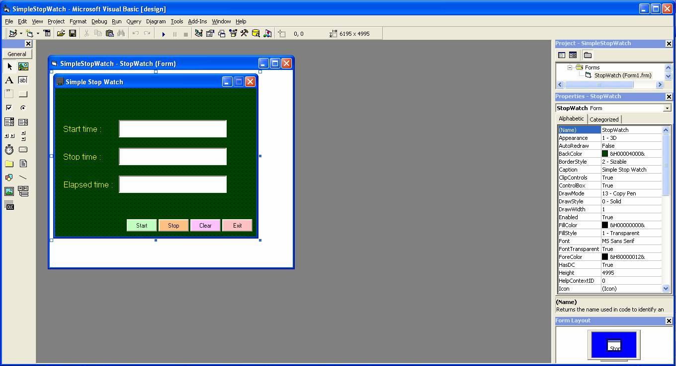 Simple Stop Watch Project