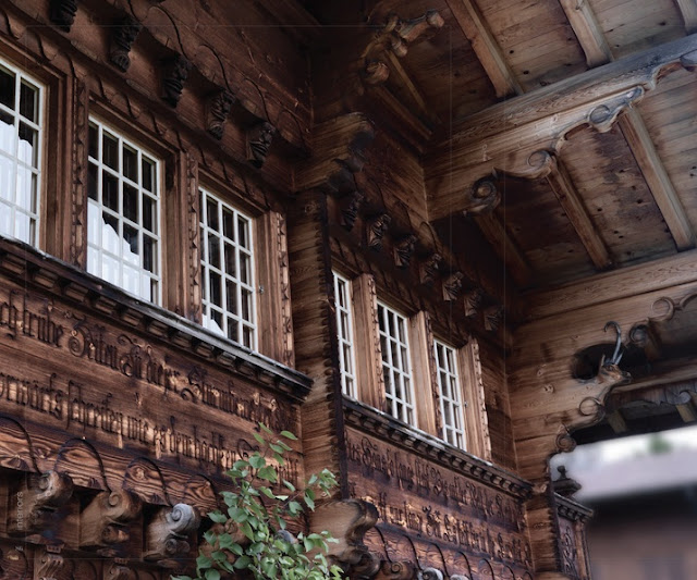 The Polka Dot Revolt: An Odd Mix: Swiss Wood Carver's Chalet with ...