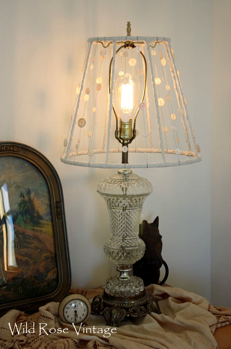 Wild Rose Vintage: Vintage Button Lamp Shade DIY