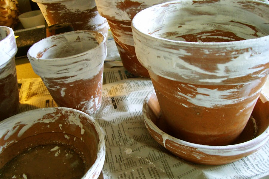 Saturdays Vintage Finds: Making Messy-Mossy Terra-Cotta Pots Tutorial