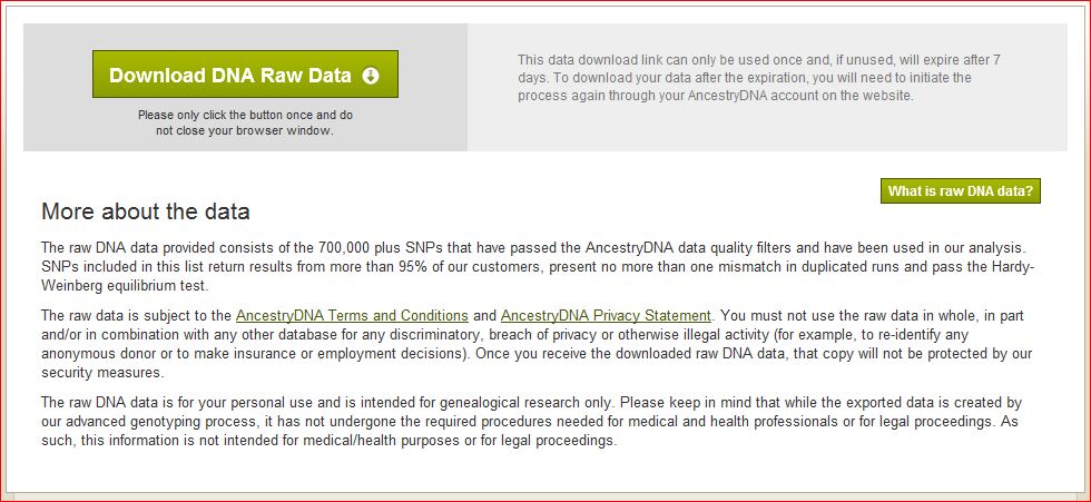 Family Roots and Branches: Update: AncestryDNA Raw Data Download Procedures