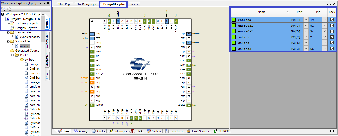 Introducción al PSoC 5LP: PRÁCTICA 2: GENERADOR DE SEÑALES CON TARJETA ...