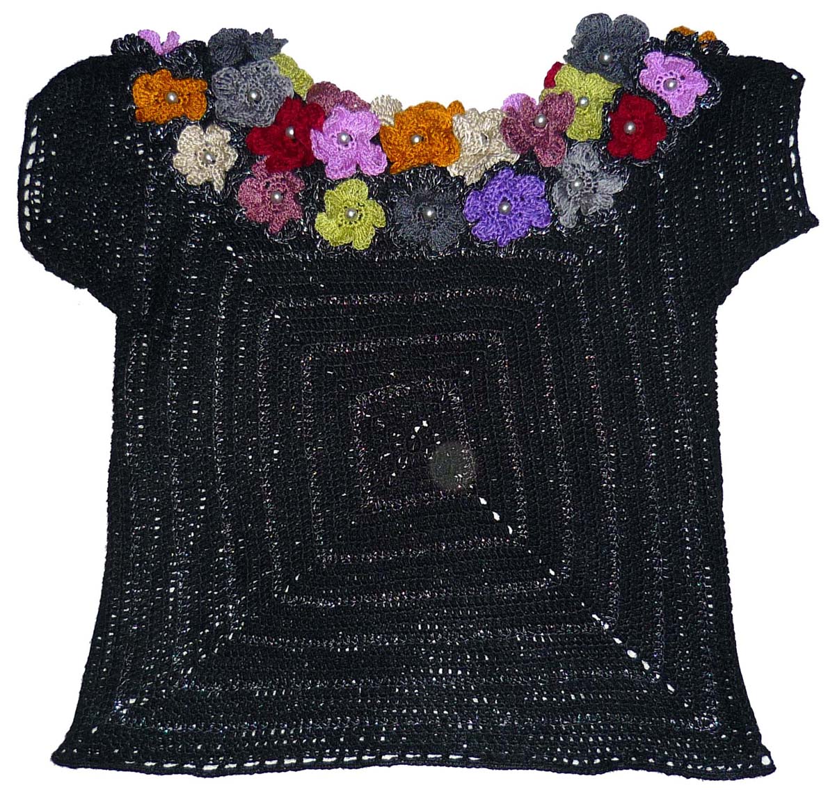 Tejidos Carmesí: Blusa de la serie Oaxaca, tejida a crochet en hilos ...