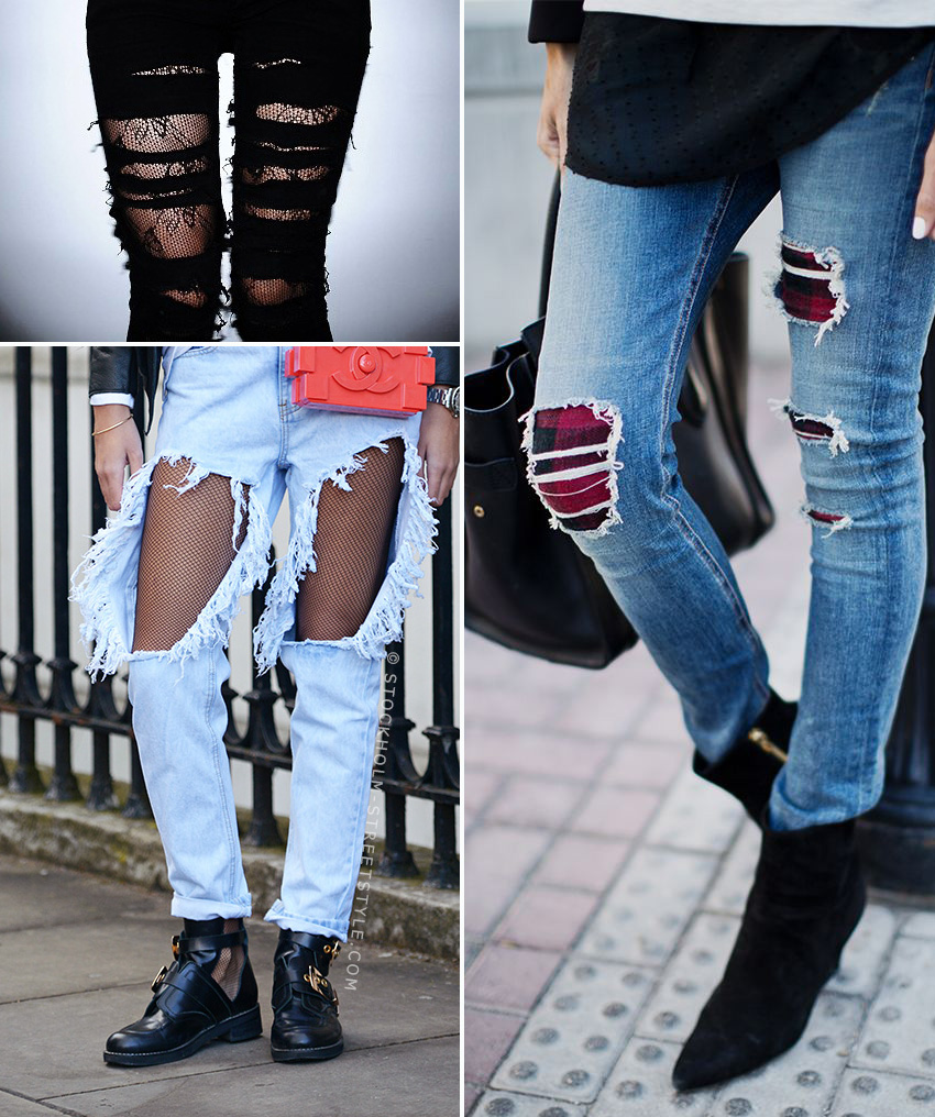 Coisas da Milla: Jeans rasgado + meia calça = tendência!