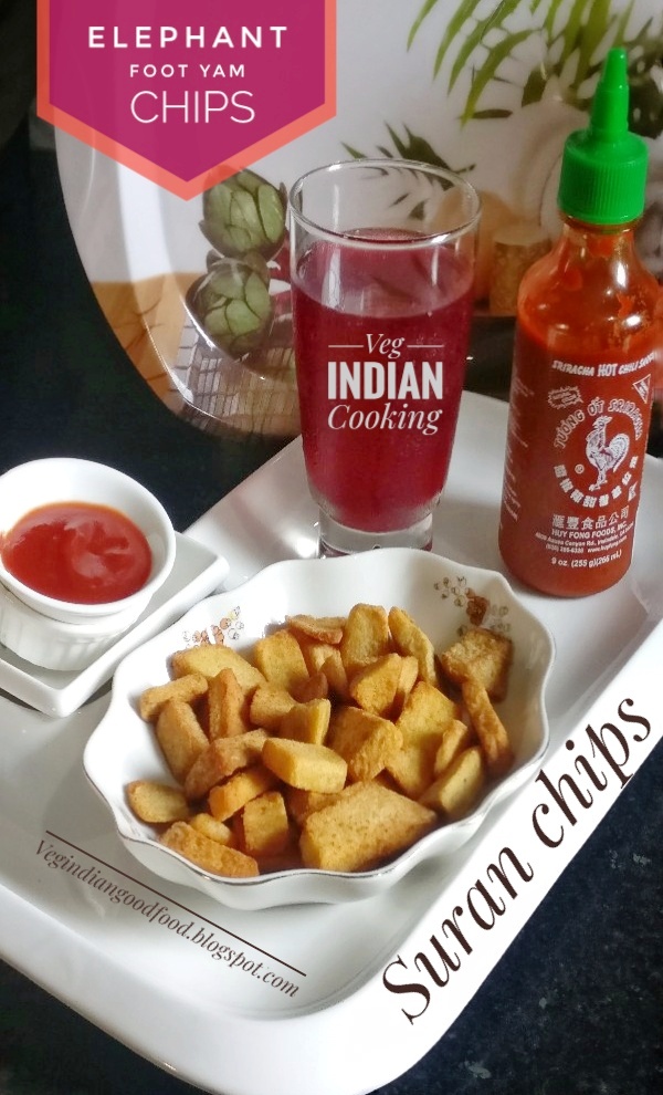 Veg Indian Cooking: Suran - Elephant Foot Yam Chips