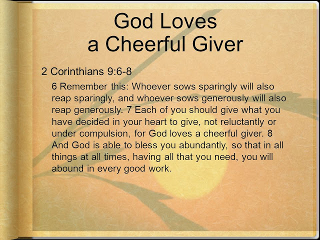Living for God: God Loves a Cheerful Giver