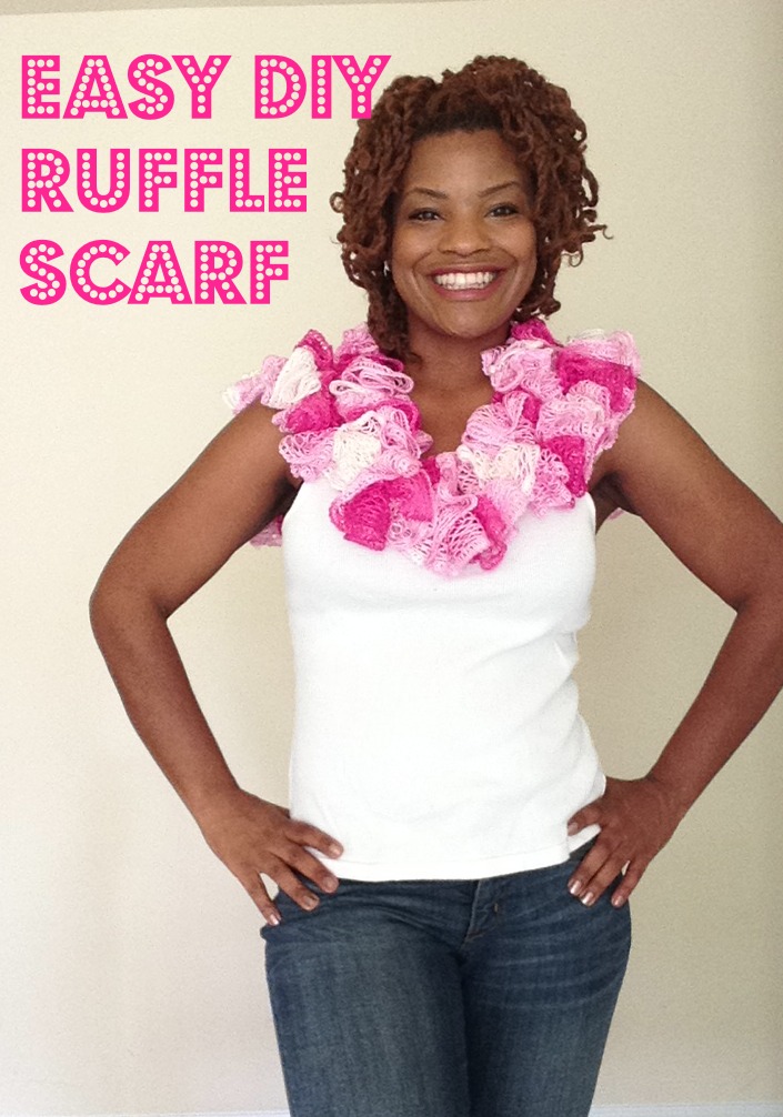 Easy Ruffle Scarf made with Sashay Yarn