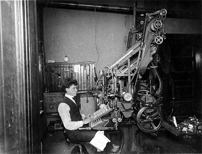 Lanier Sullivan Portfolio: The Linotype Machine | 1886 AD