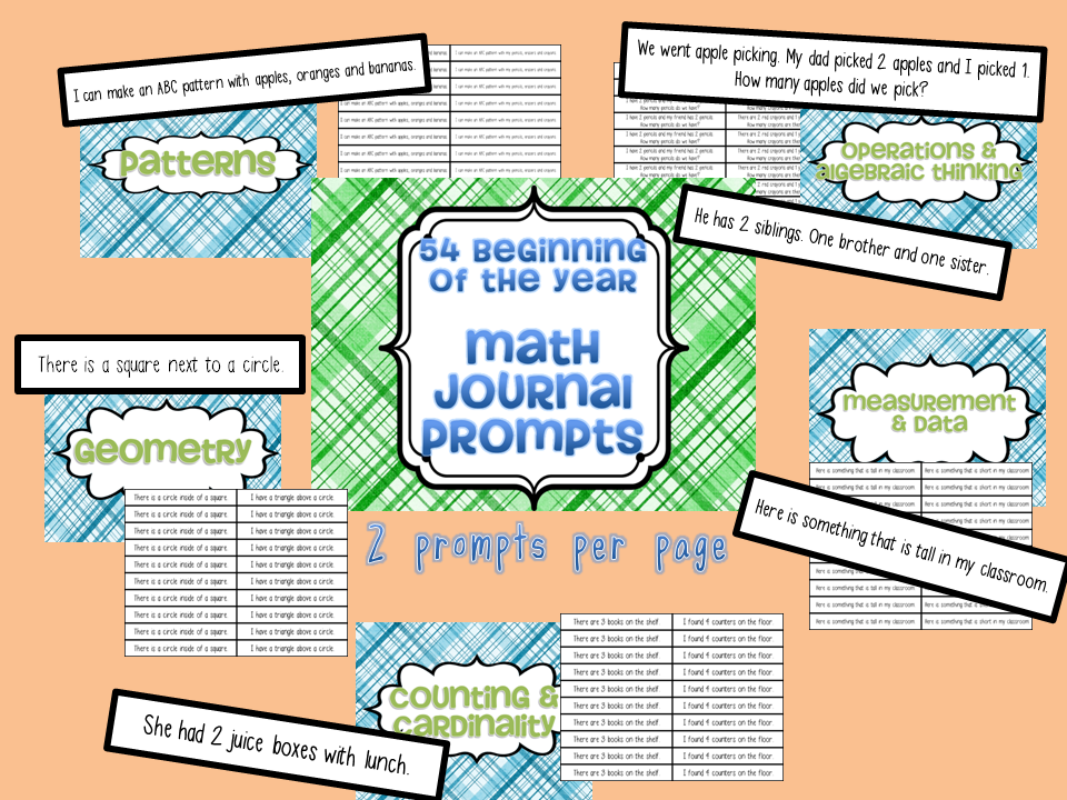 FUNdamentals Of Firsts: Math Journal Prompts