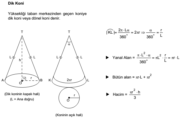Katı Cisimlerin Alan ve Hacim Formülleri « Net Fikir