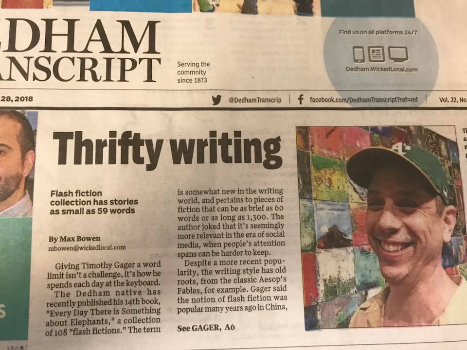 Timothy Gager News: Extra, Extra, read all about me on the front page ...