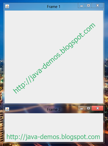 Create Relatively moving JFrames in Swing — Java Demos