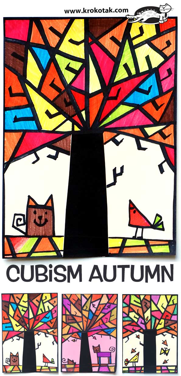 Art Sub Lessons: Cubism Autumn - Easy Fall Art Lesson