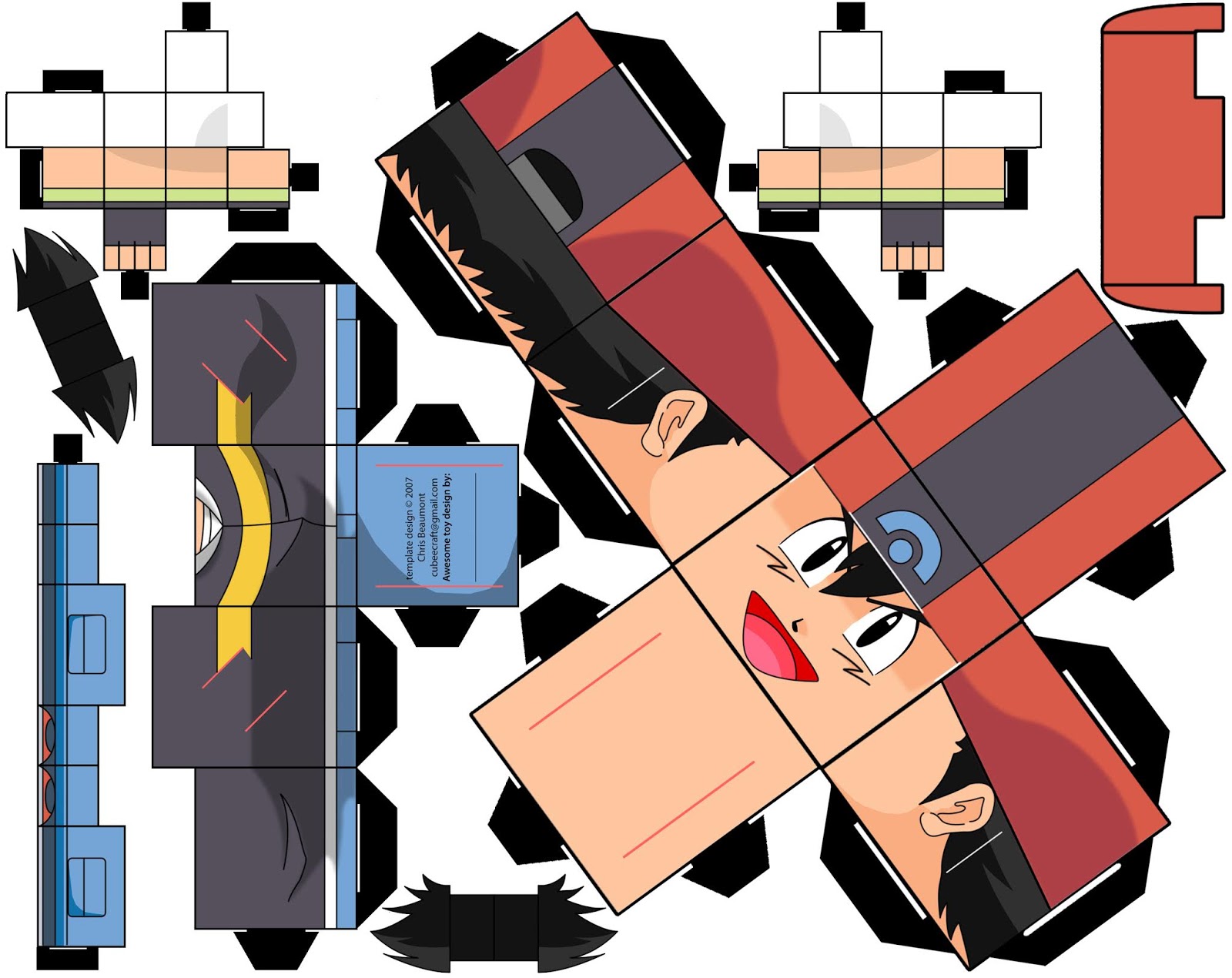 Ash Ketchum CubeCraft | 3D Kağıt Maket Sanatı