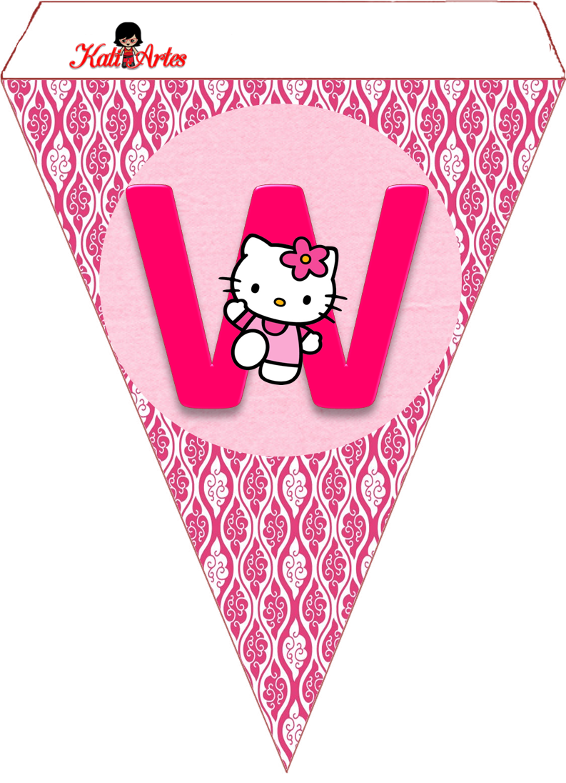Hello Kitty Free Printable Bunting. - Oh my Alfabetos!