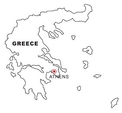Map of Greece to color | COLOR AREA