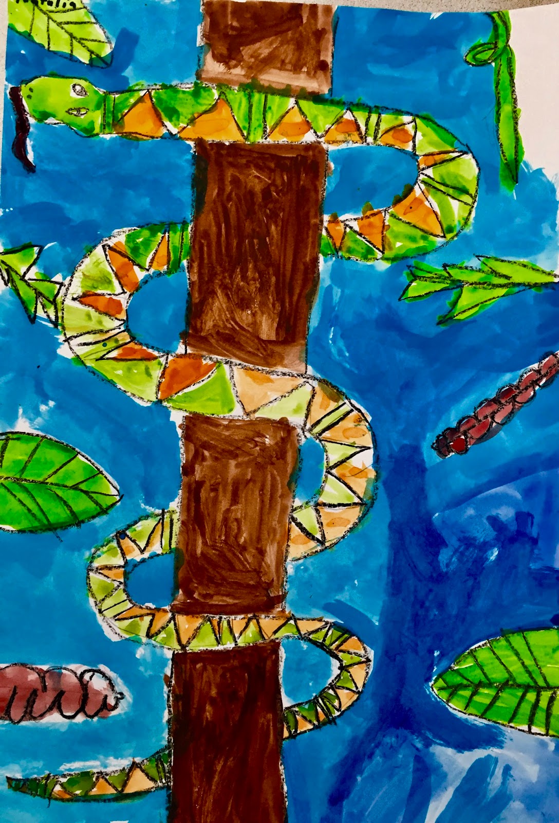 Expression of Imagination: Climbing Snakes by 2nd grade