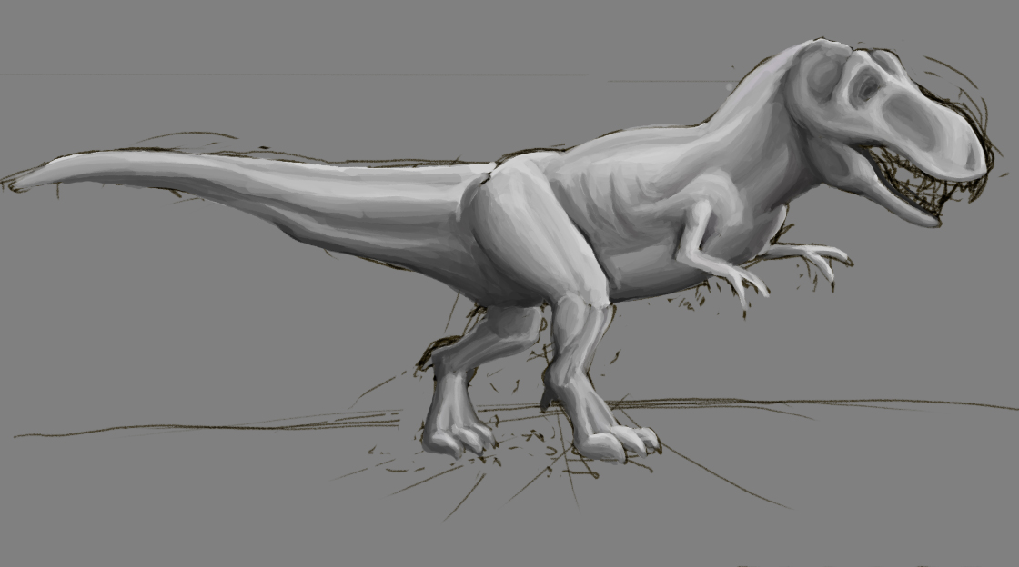 Art of John Guy: T-Rex digital painting