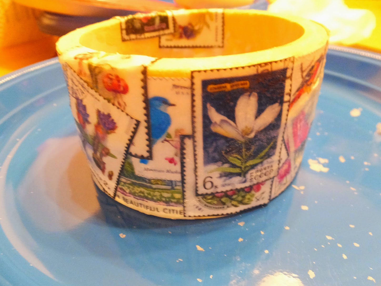 Peaceable Liberal: Postage Stamp DIY Bangle Bracelet
