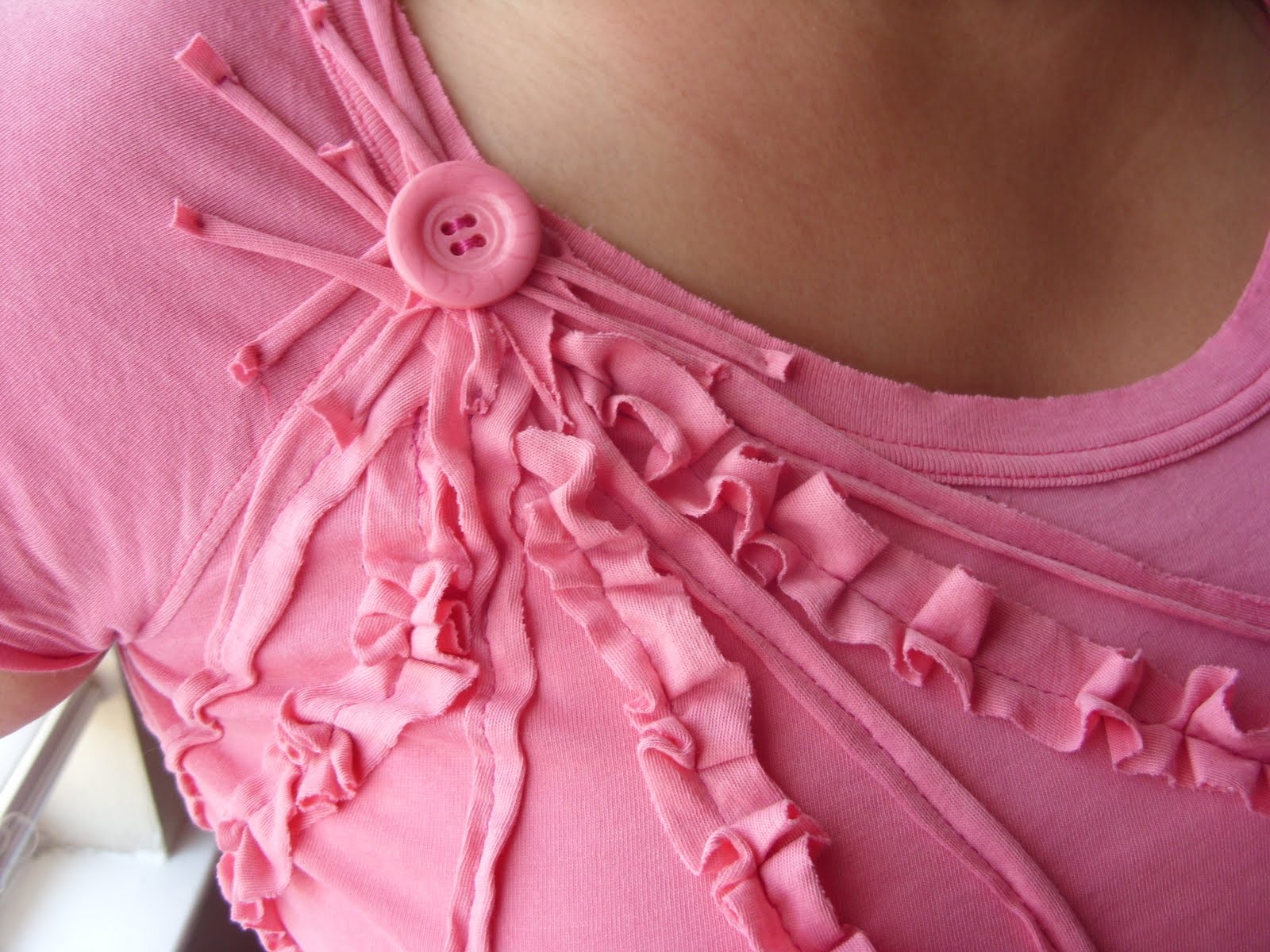 RoCa and Company: Pink Star Burst Shirt Refashion