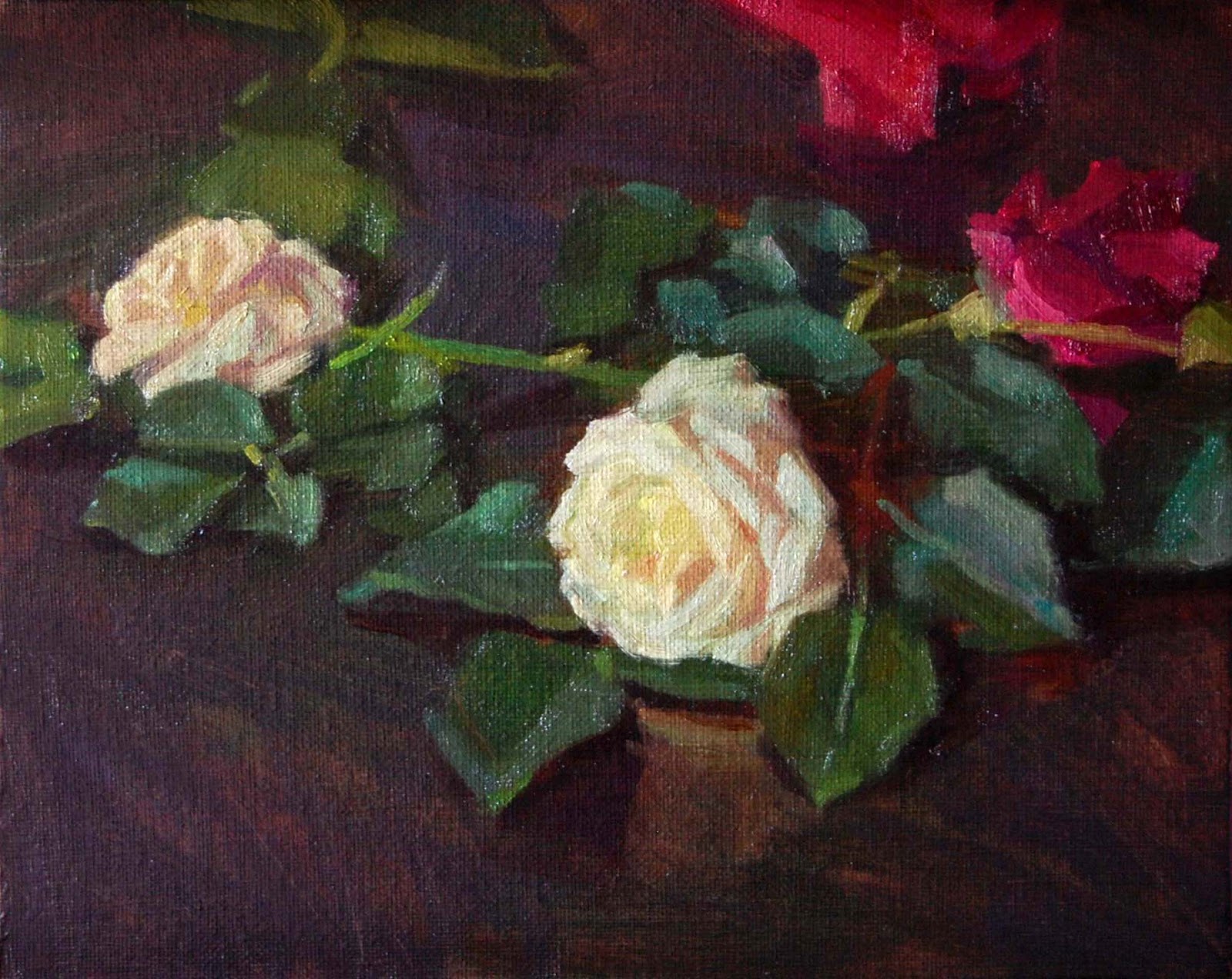 Kerry Dunn Studio: 2 Small rose paintings alla prima