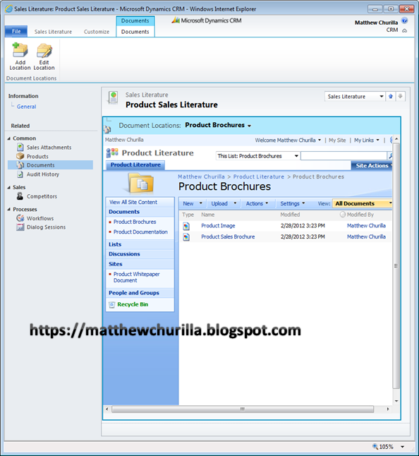 Musings on Microsoft: Document Management with SharePoint and CRM