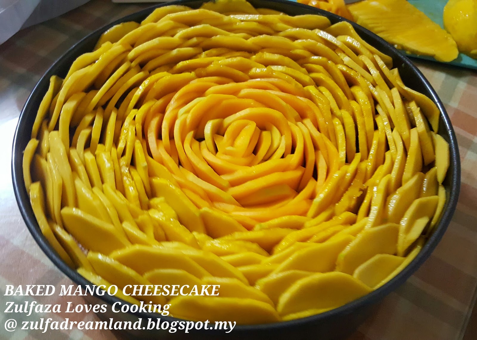 ZULFAZA LOVES COOKING: BAKED MANGO CHEESECAKE