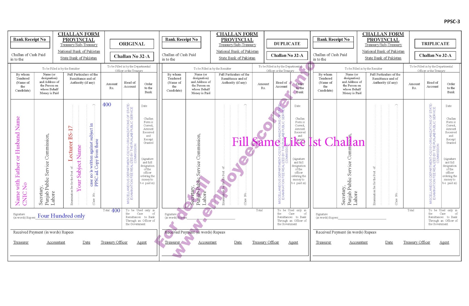 Punjab University Challan Form Download Snosupply