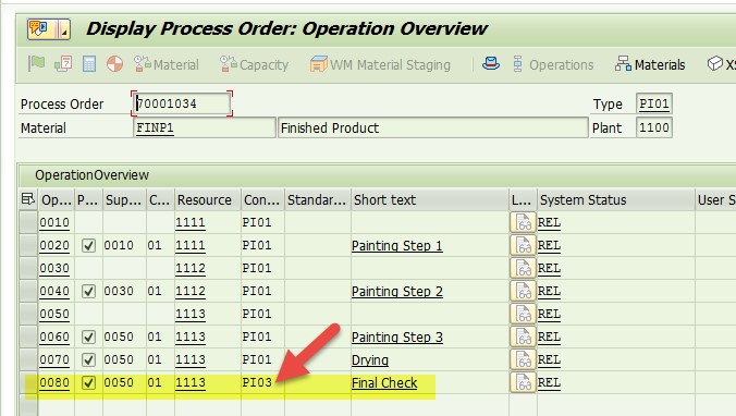 Milestone Confirmation of the Process Order with Multiple Operations ...