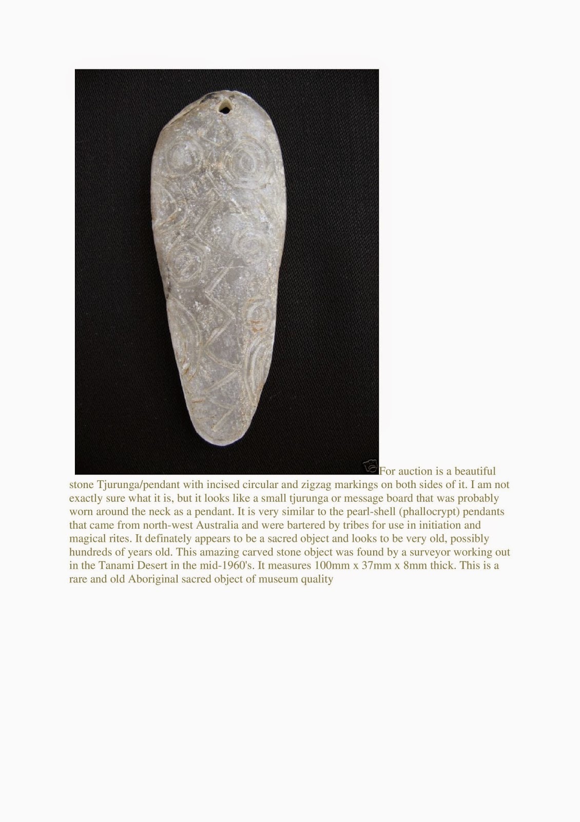 Trivial Art Tribal Art = TA-TA : The Churinga or Tjurunga docs Part 1 ...