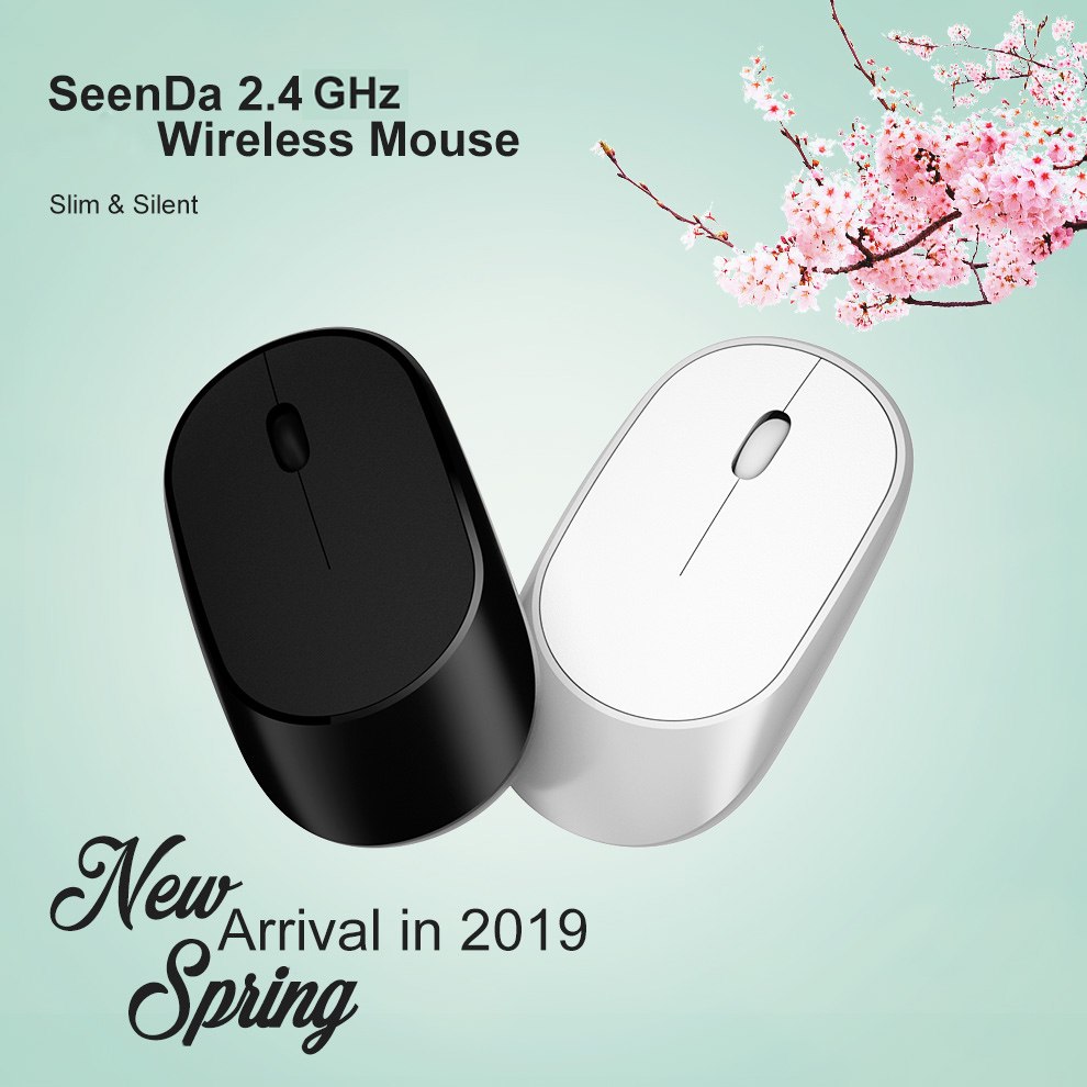 SeenDa 2.4G Silent Wireless Mouse for Computer Laptop Travel Mice Mini ...