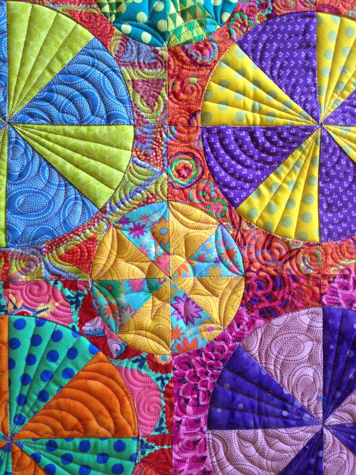 Sewing & Quilt Gallery: A Second Case of Busy & Colorful