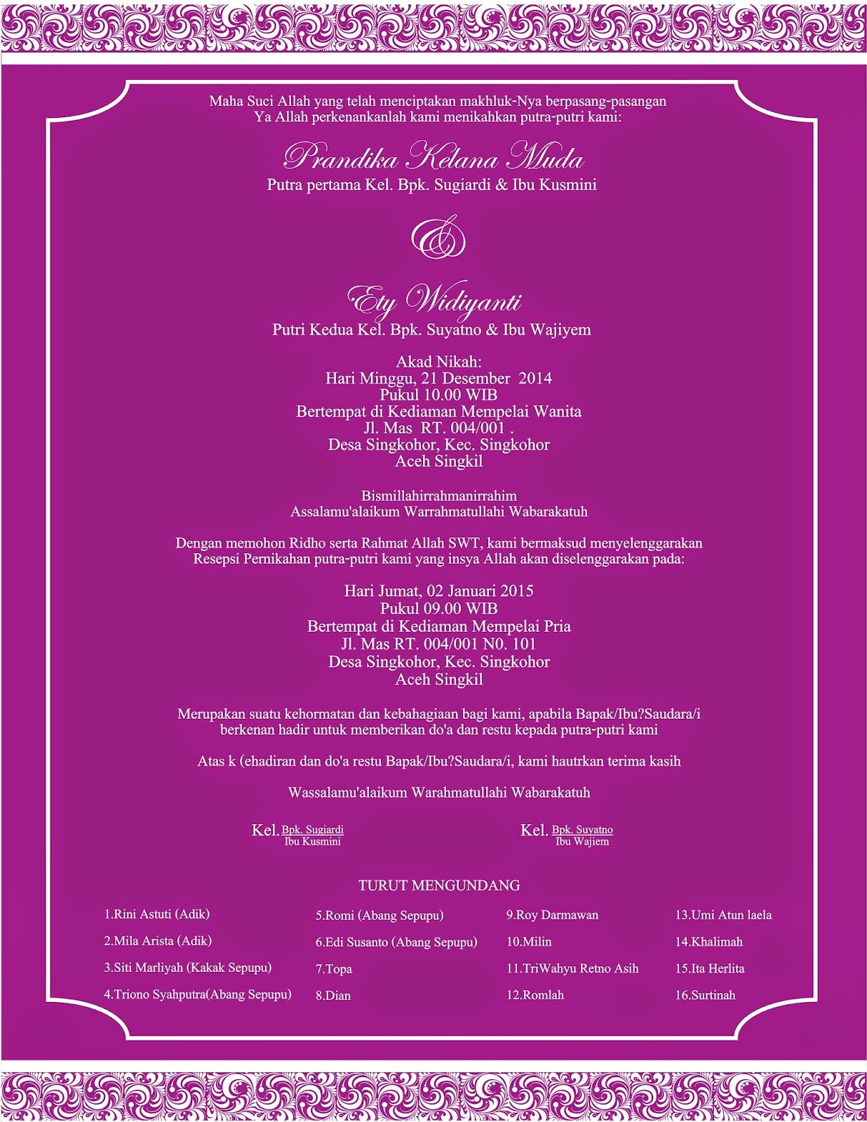 Contoh Design Undangan - Rienie Aniez