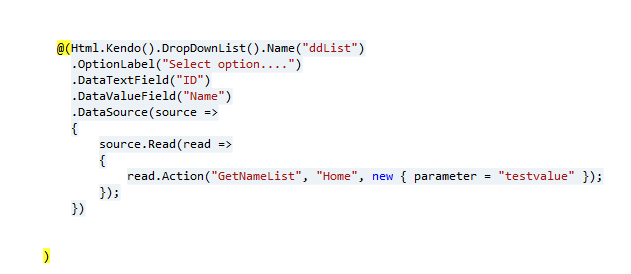 My experience with .NET: How to pass parameters to Kendo UI control ...