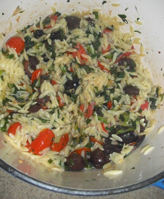 Kitchen Bounty: Baked White Fish with Orzo, Tomatoes and Olives