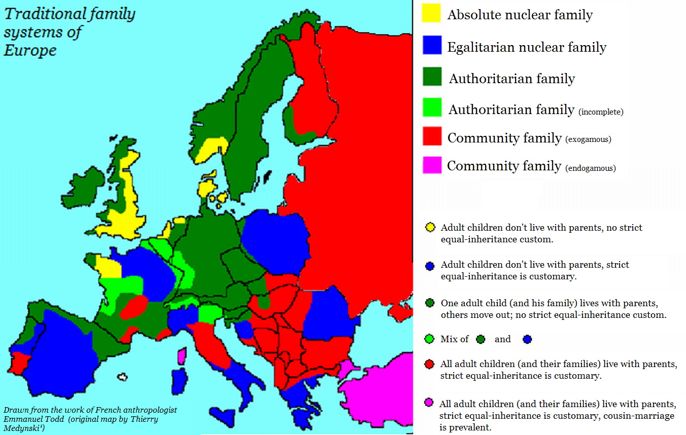 Traditional family systems of Europe - Vivid Maps