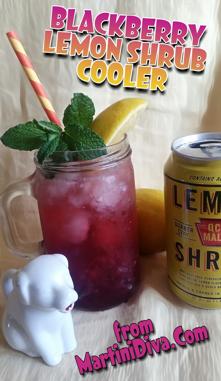 The MARTINI DIVA: BLACKBERRY LEMON SHRUB COOLER COCKTAIL RECIPE