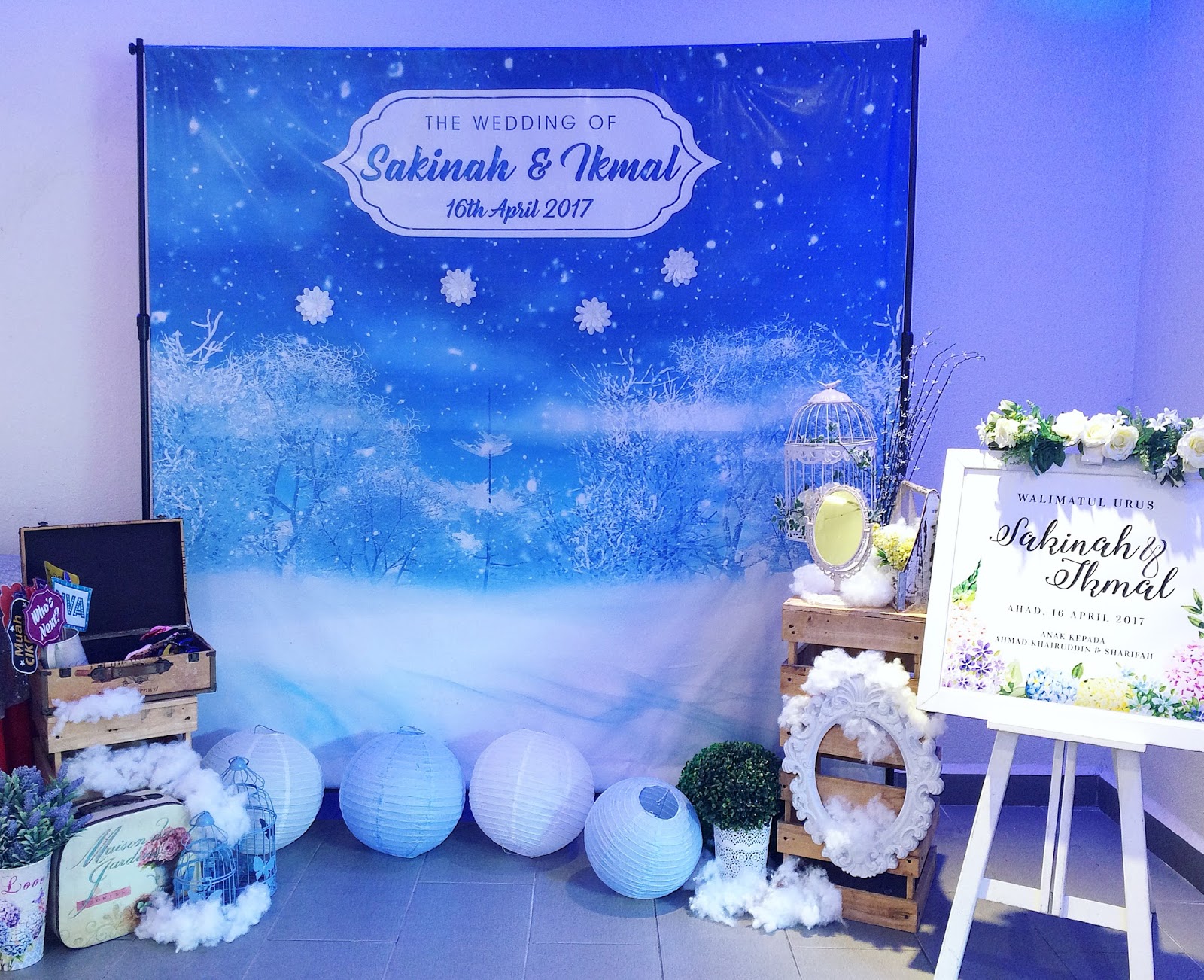 Ideasbyfarah: PHOTO BOOTH DAN GUEST BOOK DECOR BERTEMAKAN WINTER WONDERLAND
