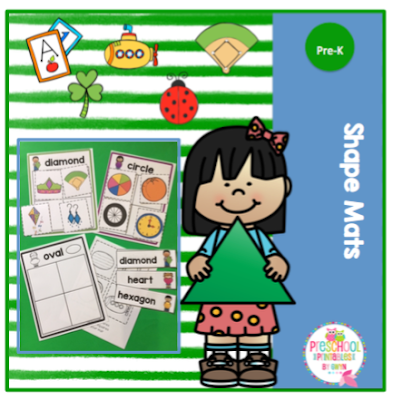 Shape Mats - large for preschoolers ~ Preschool Printables