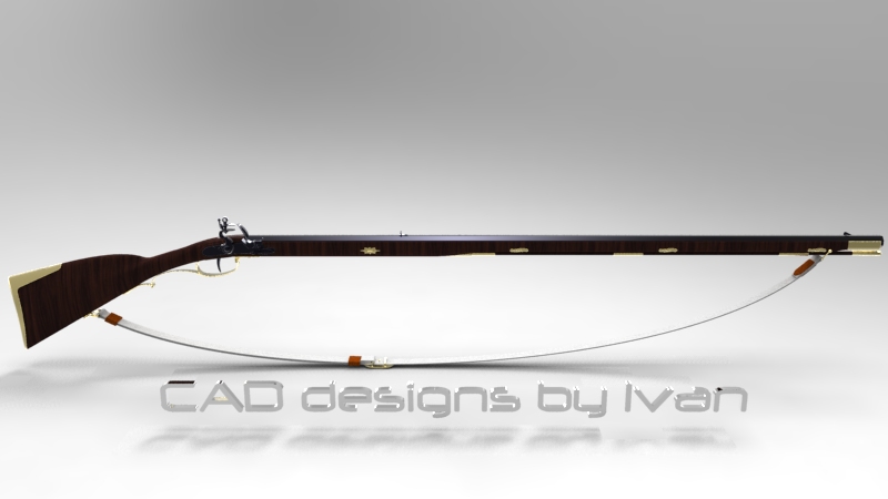 CAD designs by Ivan: Flintlock long rifle 3D model (free CAD download file)
