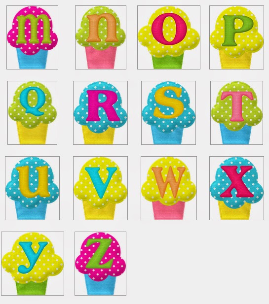 ALFABETO CUPCAKES LETRAS CUPCAKE - ABC CUPCAKE MOLDES-ALFABETOS LINDOS