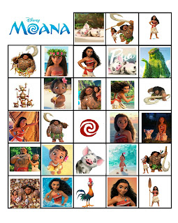 Musings of an Average Mom: Moana Bingo