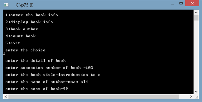 Create A Menu Driven Library Management Program Using Structure And