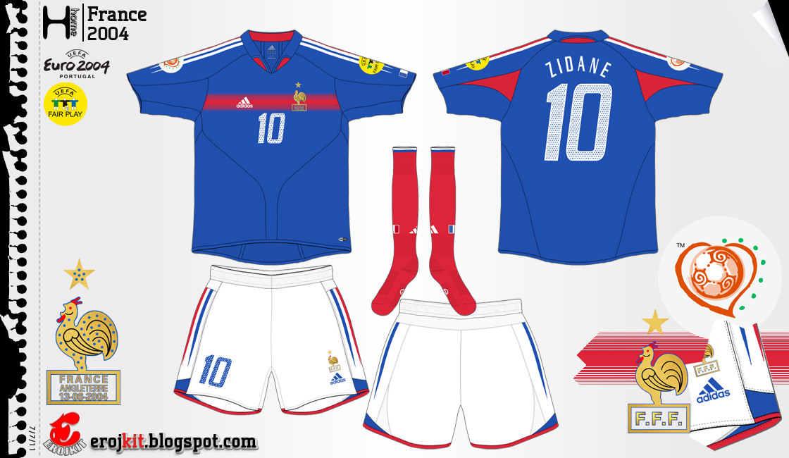 Kit Design, by eroj: 2004-05 França (Home e Away)