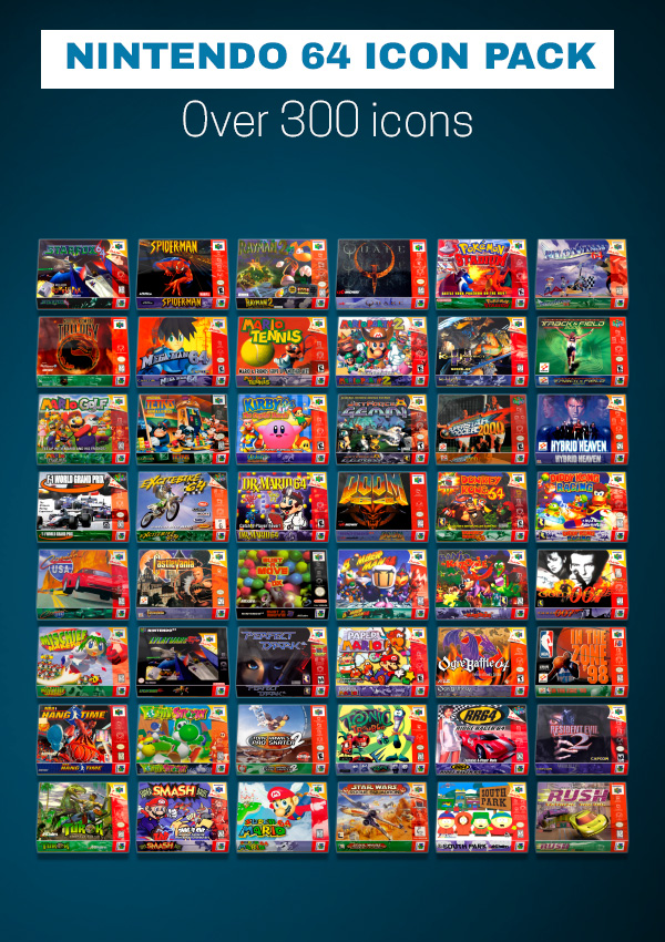 Pack de iconos 3D de Nintendo 64